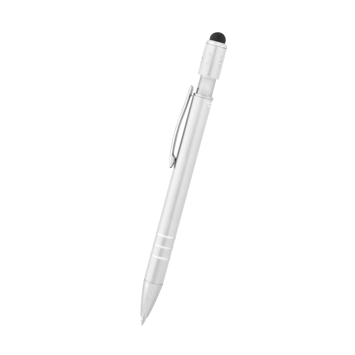 #11995 Recycled Aluminum Spin Game Top Pen With Stylus - Hit ...
