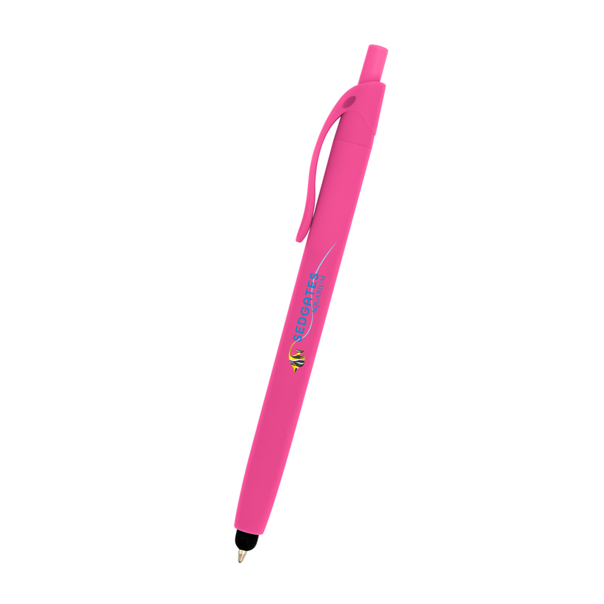 #12002 Zinnia Rubberized Pen With Stylus - Hit Promotional Products