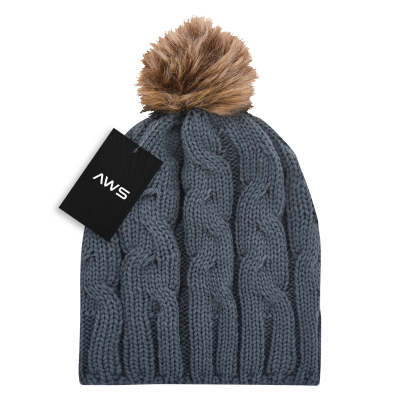 #11106 AWS Cameron Cable Knit Pom Beanie - Hit Promotional Products