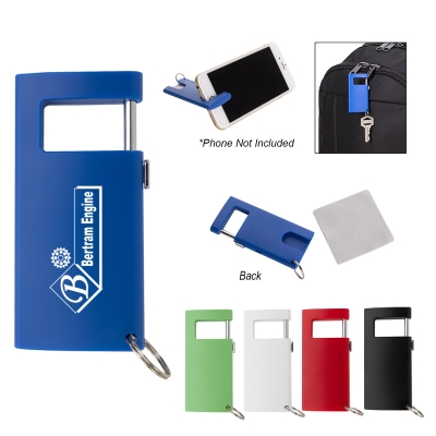 #211 Phone Stand And Cleaning Cloth Key Tag - Hit Promotional Products