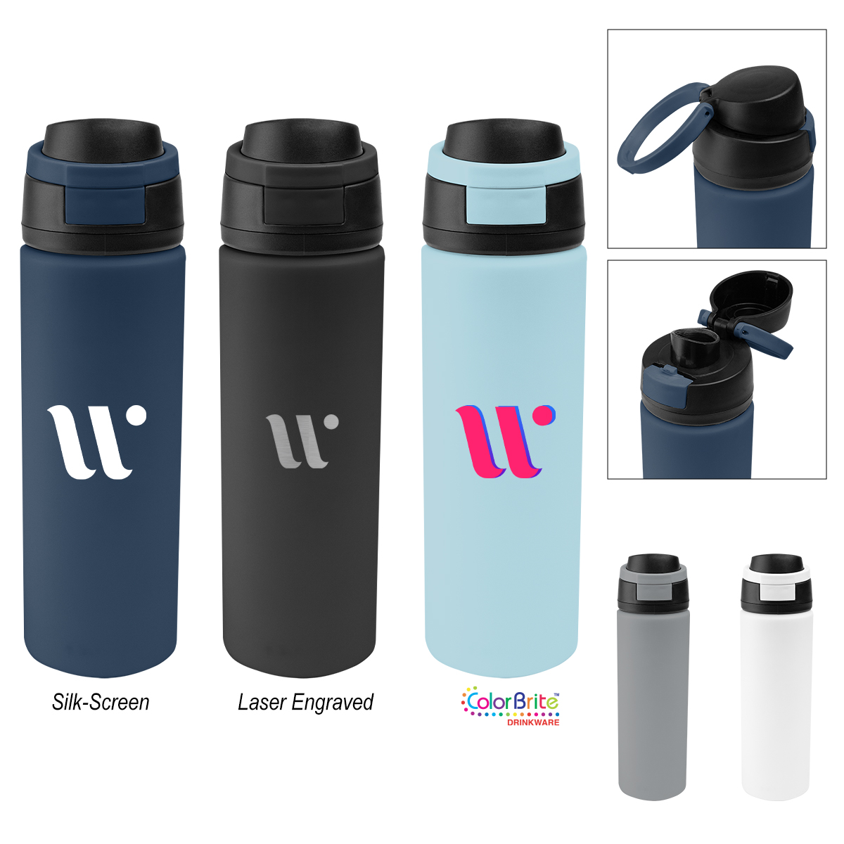 #50305 - 32 Oz. Pop Sip Recycled Single Wall Stainless Steel Bottle ...