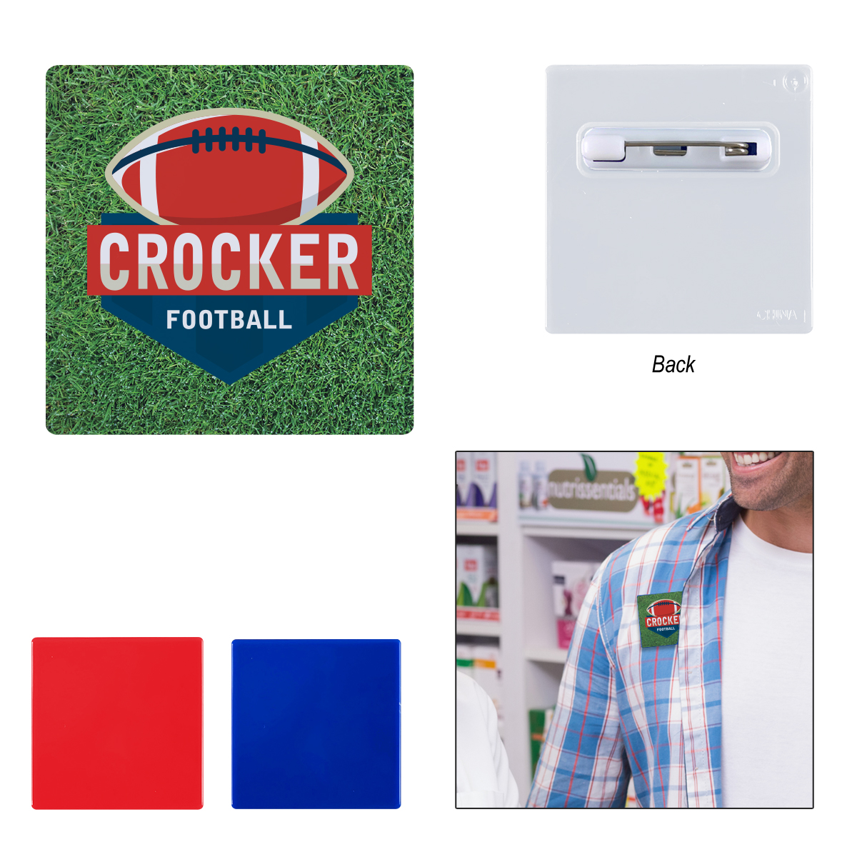 #80001 Square Button Pin - Hit Promotional Products