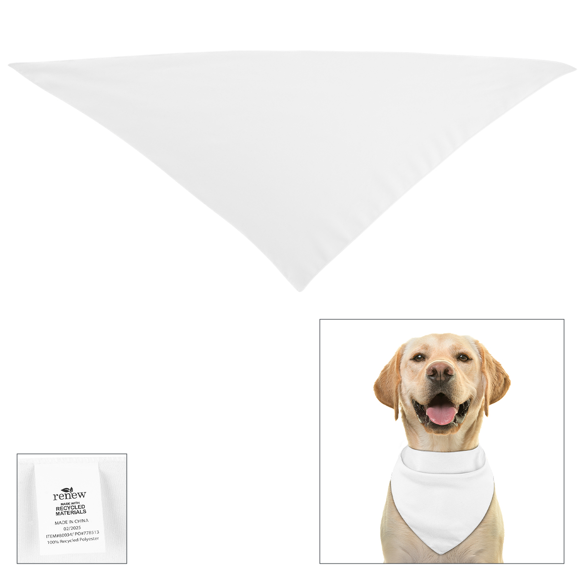 #80034 Full Color Large Triangle rPET Pet Bandana - Hit Promotional ...