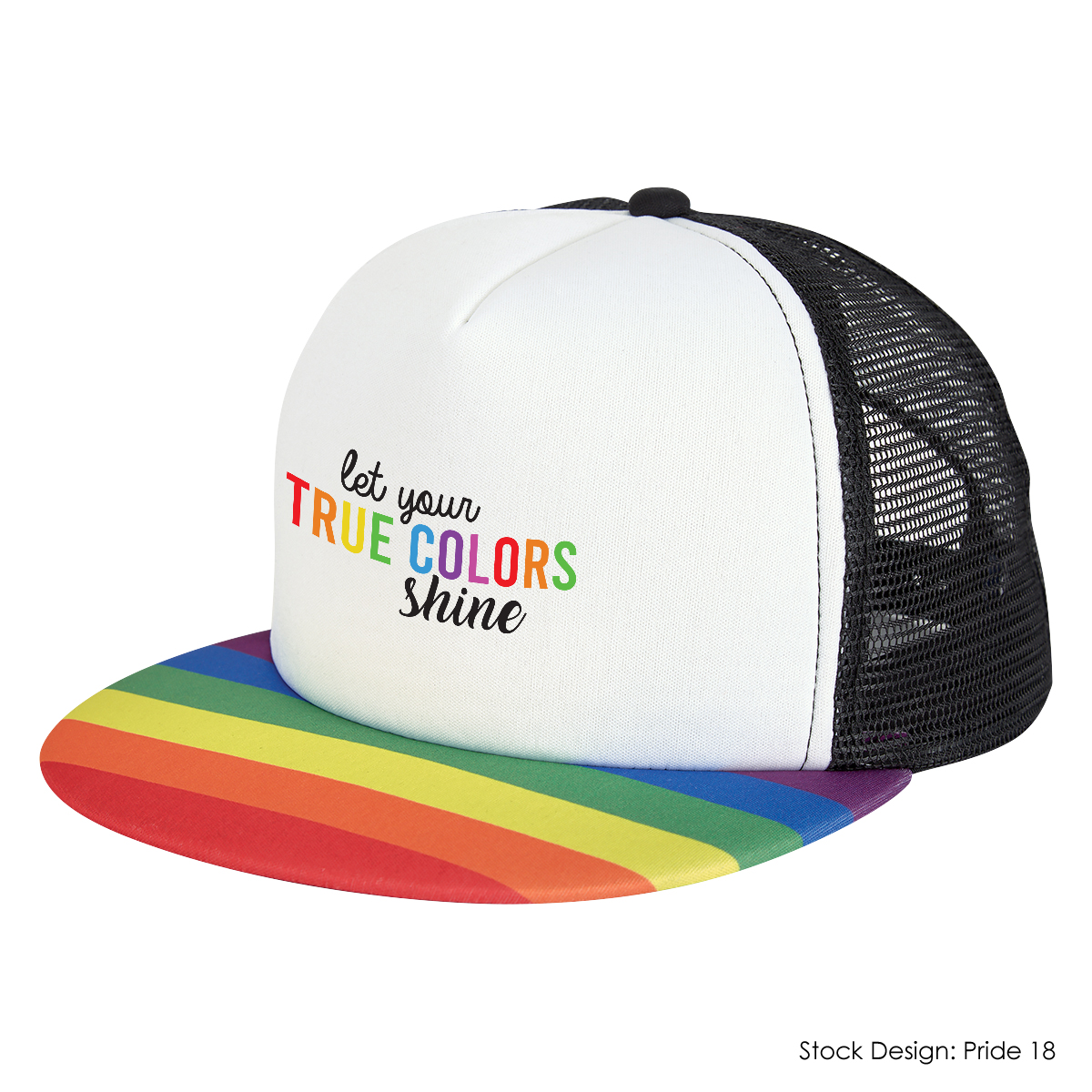 #1082-PRI - Pride Rainbow Trucker Cap - Hit Promotional Products
